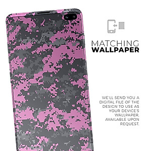 DesignSkinz Pink V3 and Gray Digital Camouflage Protective Vinyl Decal Wrap Skin Cover Compatible with The Samsung Galaxy S20 (Screen Trim & Back Glass Skin)