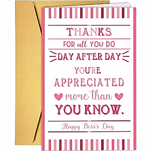 Supoeguk Funny Boss's Day Card for Boss, Happy Boss's Day Card for Women Men, Boss's Day Gift from Employees Staffs, Boss Appreciation Card On Boss's Day