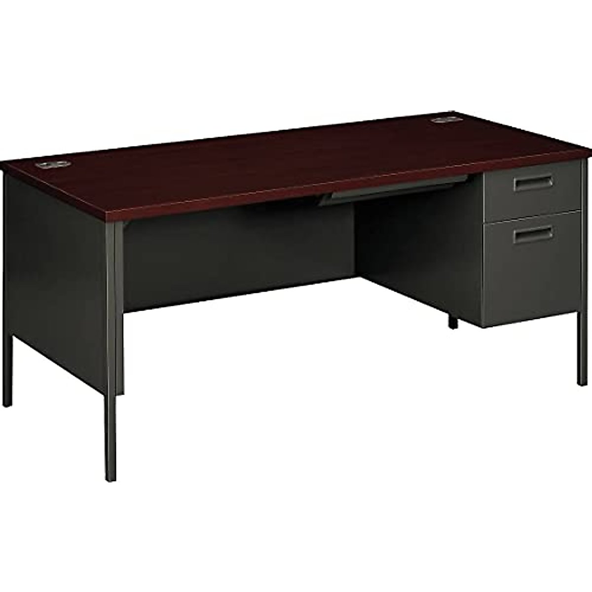 Metro Classic Computer Desk with Right Pedestal L-Workstation Computer Desk Finish: Mahogany, Orientation: Right