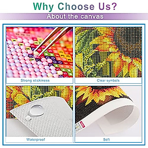 AIRDEA Sunflowers Diamond Painting Kits for Adults Beginners Round Full Drill 5D DIY Butterfly Diamond Art Kits Animals Diamond Painting Kits Flowers Picture Art for Home Wall Decor 11.8x15.7inch