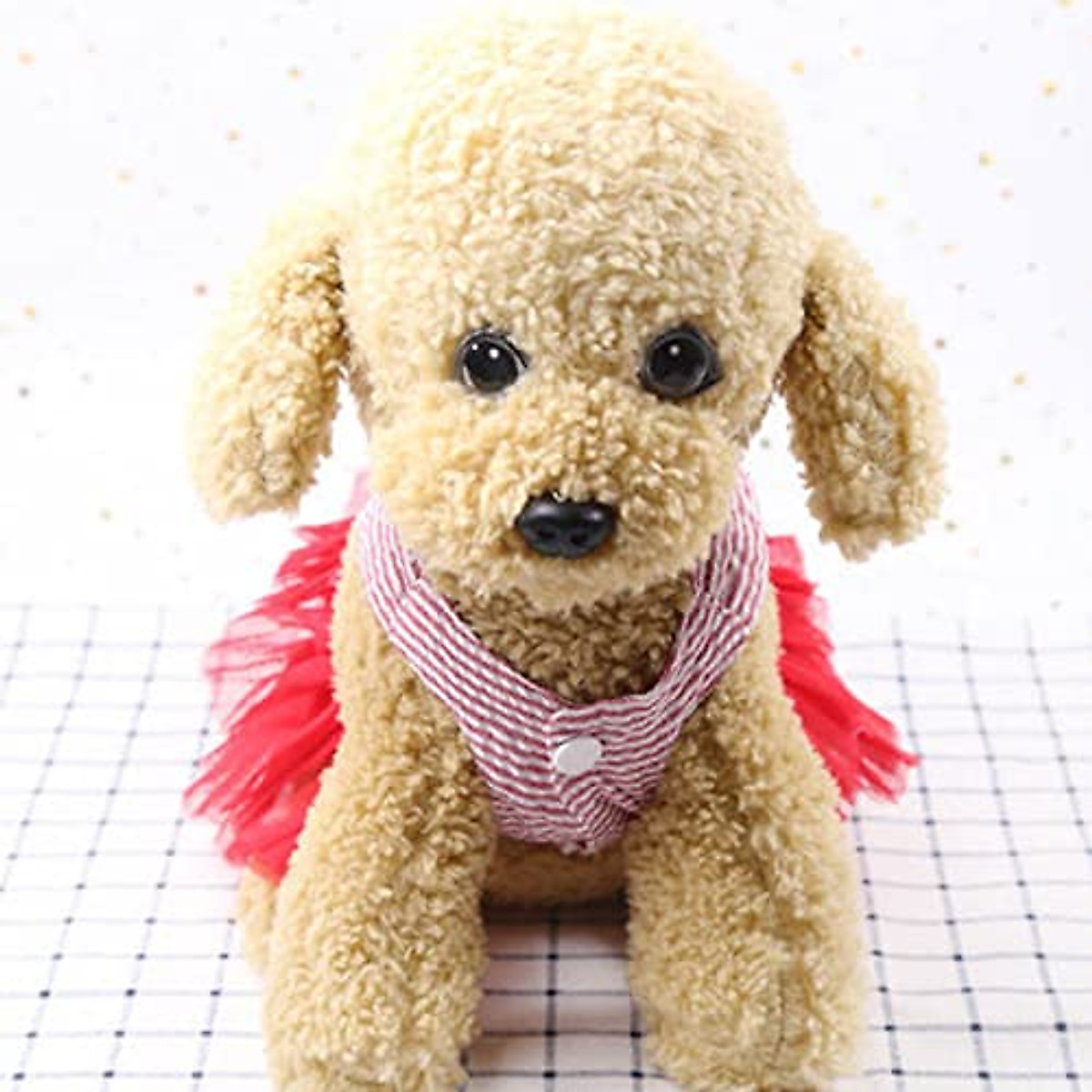 HonpraD Female Clothes Dog Cat Pet Supplies Striped Suspender Mesh Skirt Dress for Dogs Girls Medium Basic Hoodie Soft Sweaters Winter Coat