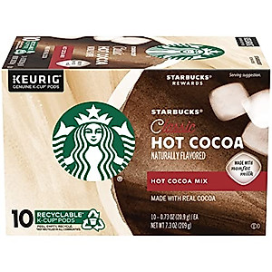 Starbucks Classic Hot Cocoa K-Cup Pods, Made with Real Cocoa & Nonfat Milk, K-Cup Pods for Keurig Brewing System, 10 CT K-Cups Per Box (10 Count (Pack of 2))