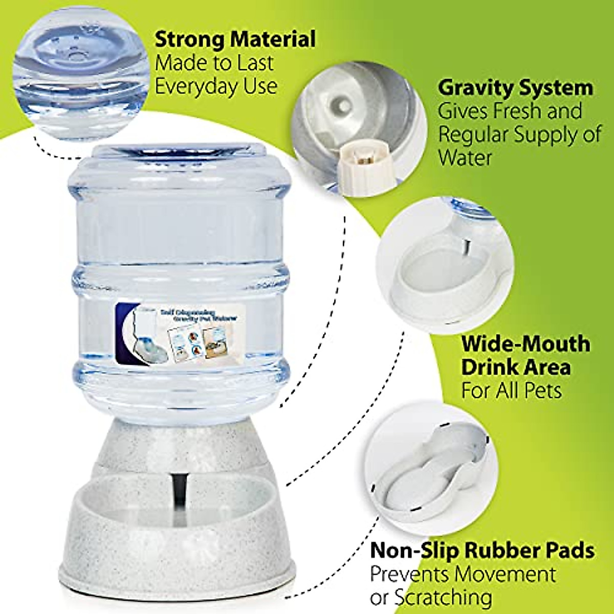 Zone Tech - Premium Quality Durable Self-Dispensing Gravity 3.7 Liters Pet Waterer