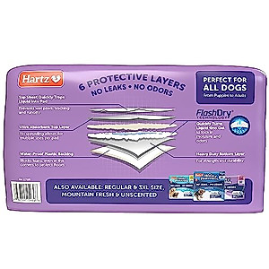 Hartz Home Protection Lavender Scented Dog Pads, XXL 40 count, Super Absorbent & Won't Leak, Odor Eliminating