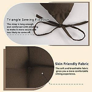 ELFJOY 4 Pack Chair Cushions for Dining Chairs 17x17 inch Seat Cushions for Kitchen Chairs Soft and Comfortable Square Chair Pads with Ties, Coffee