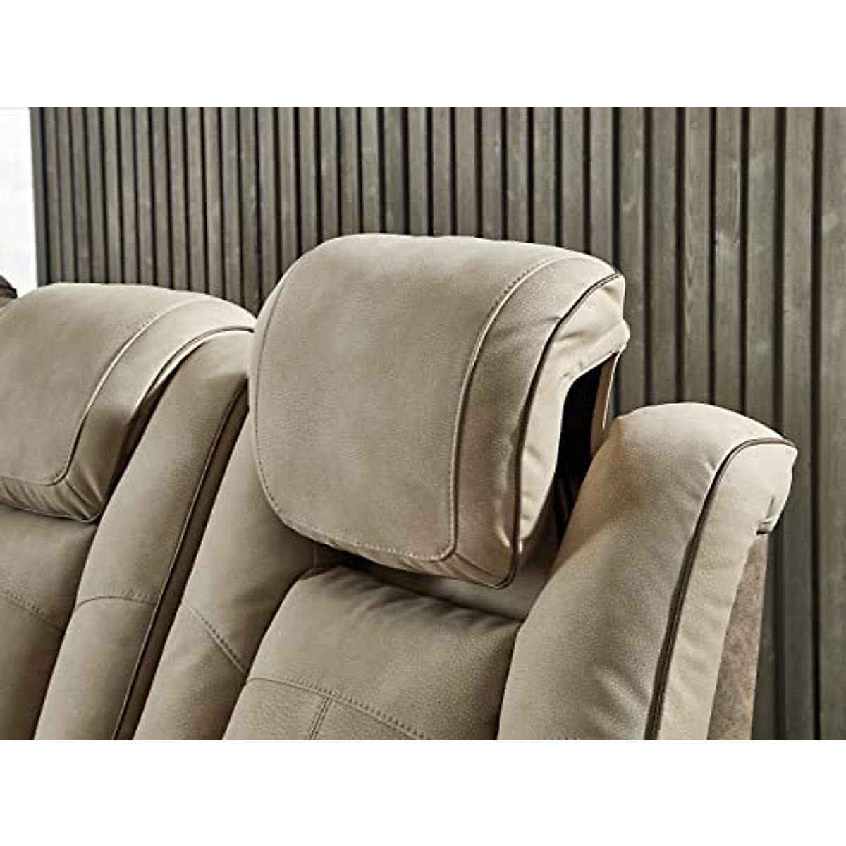 Signature Design by Ashley Next-Gen DuraPella Power Recliner with Adjustable Headrest, Sand & Next-Gen DuraPella Power Reclining Sofa with Adjustable Headrest, Sand