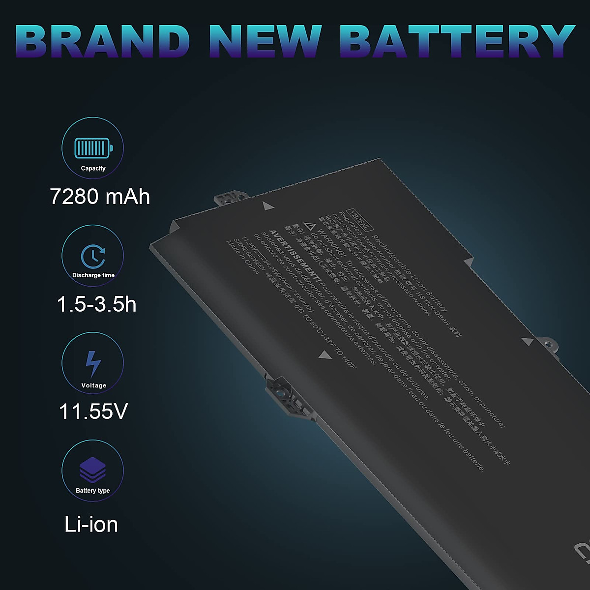 YB06XL 928427-271 Laptop Battery for HP Spectre x360 Convertible 15-CH 15-CH0XX 15-CH000TX 15-CH002TX 15-CH011DX 15-CH010TX 15-CH012TX 15t-CH000 Series HSTNN-DB8H HSTNN-DB8V TPN-Q200 YB06084XL