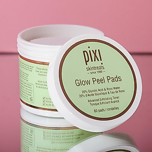 Pixi Beauty Glow Peel Pads | Exfoliating Treatment Pads Contain 20% Glycolic Acid | Reveal Glowing Complexion | 60 Pads