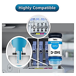 Transpex Finkbst Compatible Ink Bottle Replacement for 542 T542 EcoTank Ink Used for EcoTank Pro ET 5800 ET 5850 ET 5880 ET 16600 ET 16650 ET-5800 ET-5850 ET-5880 ET-16600 ET-16650 Printers