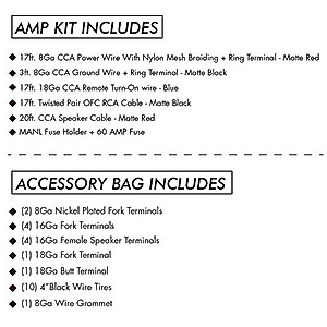 ROCKRIX True 8 Gauge Complete AMP Wring Kit Amplifier Installation Wiring Kit for Car Audio System