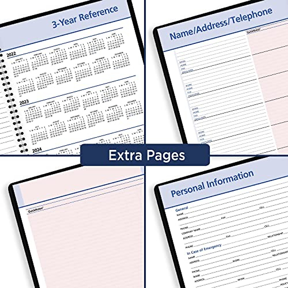 AT-A-GLANCE 2023 Monthly Planner, 8-1/4" x 11", Large, QuickNotes, City of Hope, Monthly Tabs, Pocket, Black (76PN0605)