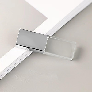 New Crystal Transparent Rectangle Genuine USB Flash Drive Wedding Gift Pen Drive,Silver