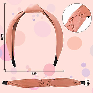 DIYDEC 7PCS Knotted Headbands for Women, Fashion Hairbands for Girls Wide Elastic Non Slip Top Knot Hair Hoops Head Bands Accessories