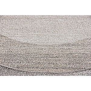 Unique Loom Del Mar Collection Area Rug-Transitional Inspired with Modern Contemporary Design, 6' 0 x 6' 0 Round, Light Gray/Beige