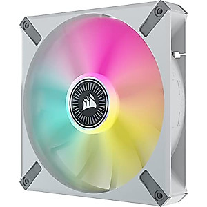 CORSAIR ML140 RGB Elite, 140mm Magnetic Levitation RGB Fan with AirGuide, Single Pack - White Frame