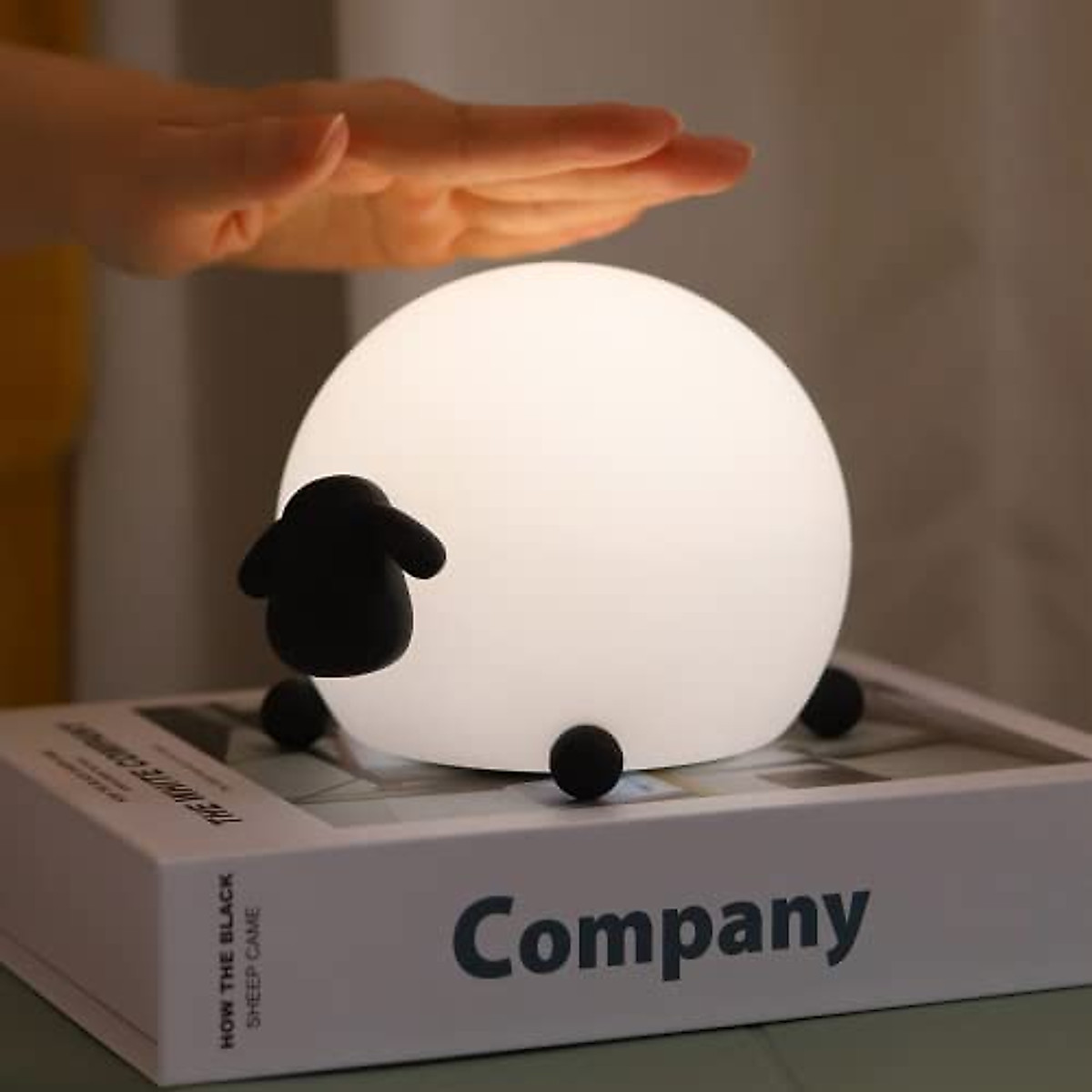 WakeCreator Cute Little Sheep Night Light for Kids with 3 Levels of Brightness Adjustment，USB-C Rechargeable LED Night Light & Tap Control，Cute Lamp，Night Lamp，Aesthetic Lamp