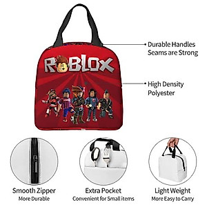 Ehfbhav Classic Game Series Lunch Box With Front Pocket For Office Picnic Waterproof Reusable Lunch Bags Girls Boys Gifts