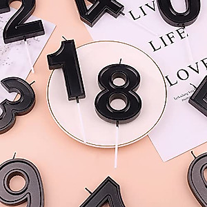 LUTER 3.94 Inches Oversized Birthday Candles Black Birthday Cake Candles Number Candles Cake Topper Decoration for Wedding Party Kids Adults, Number 1
