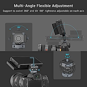 SmallRig Camera Monitor Mount Lite with Cold Shoe, Swivel 360° and Tilt 180° Holder for Field Monitor, LED, Flash and Video Shooting Photography Accessories, Max Load Capacity of 90° Tilt 3.2kg - 3809