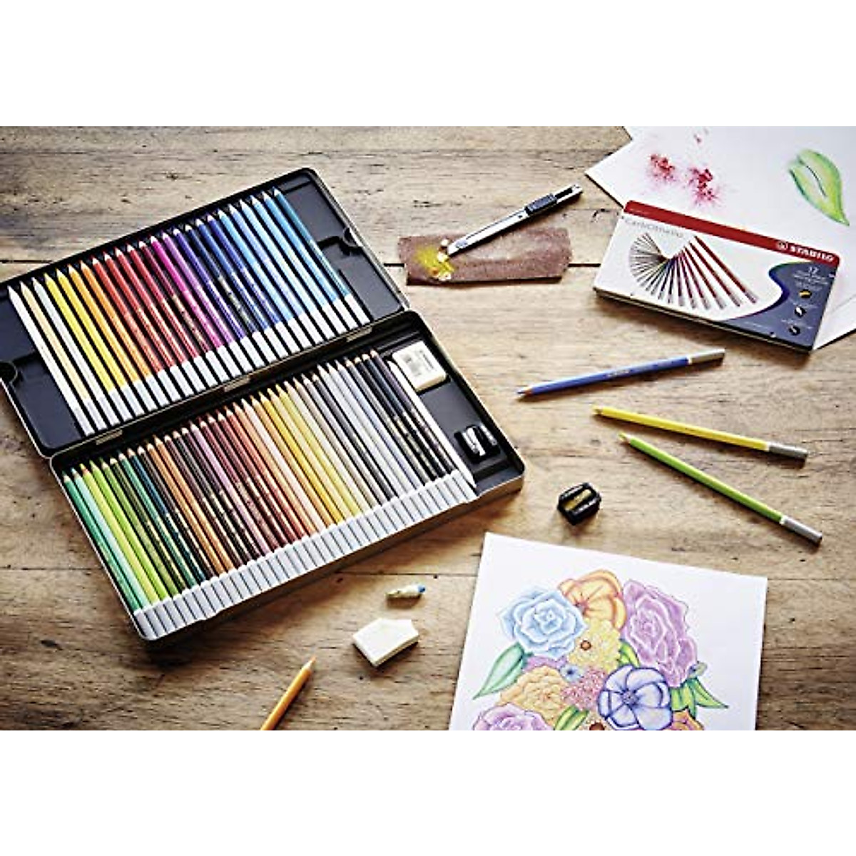 STABILO Chalk-Pastel Pencil CarbOthello - Pack of 8 - Brown Tones