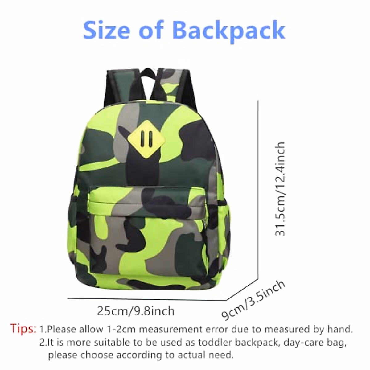 Camo Prints Preschool Kindergarten Backpack Schoolbag Camouflage Toddler Kids Bookbag Daycare Bag