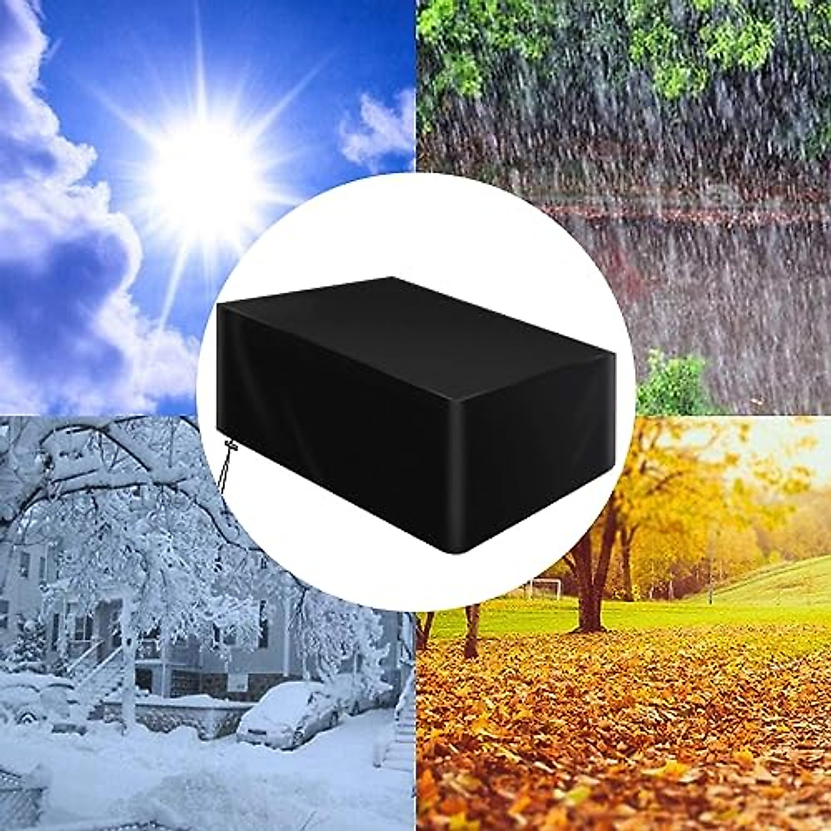 amberr Patio Furniture Covers，Outdoor Furniture Cover, Patio Furniture Covers Waterproof,Patio Furniture Covers for Patio Furniture (Rectangular 126“L x 64“W x 28”H)