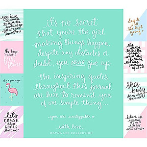 Eccolo Inspirational Quote Journal for Women, Hardcover Notebook, Faux Leather, Lay Flat Notebook, “She's Unstoppable”, Dayna Lee Collection (Mint, 5x7 Inches)