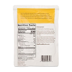 Real Food Blends Beef, Potatoes & Spinach - Pureed Food Meals for Tube Feeding with Protein, Vegetables & Fruits - 330 Calories for Lunch & Dinner - 9.4 oz (Pack of 12)
