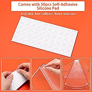 Lazy Susan Organizer 10.2"x 9.4"x4" for 26" Diameter Corner Lazy Susan Cabinet, Set of 8 Plastic Clear Lazy Susan Bins, 1/8 Wedge 4" Deep Kitchen Corner Storage Bin