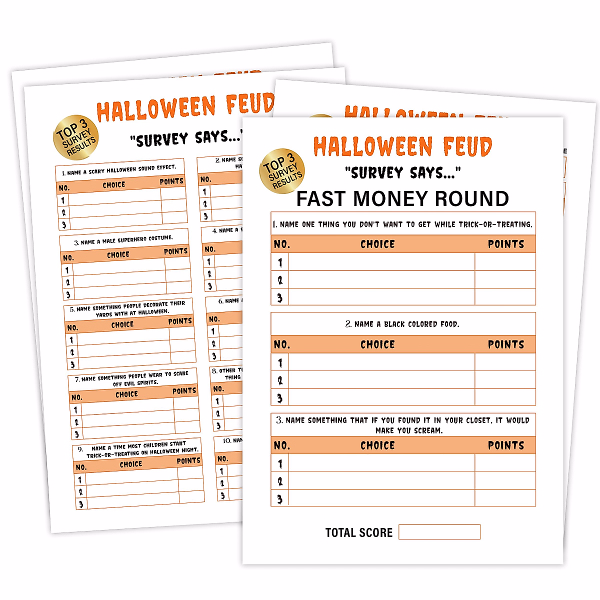 Halloween Friendly Feud Game - The Hilarious Party Game of Guessing Top Answers,Feud Game for Adults,Halloween Party Game,Classroom Game,Family Game Night,Team Ice Breaker Game-1