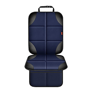 XHYANG Car Seat Protector 1 Pack Car Seat Cushion Mat Thickest Padding,Waterproof 600D Fabric Car Seat Covers for Non-Slip Backing Mesh Pockets for Baby and Pet 1 Seat Protector Blue