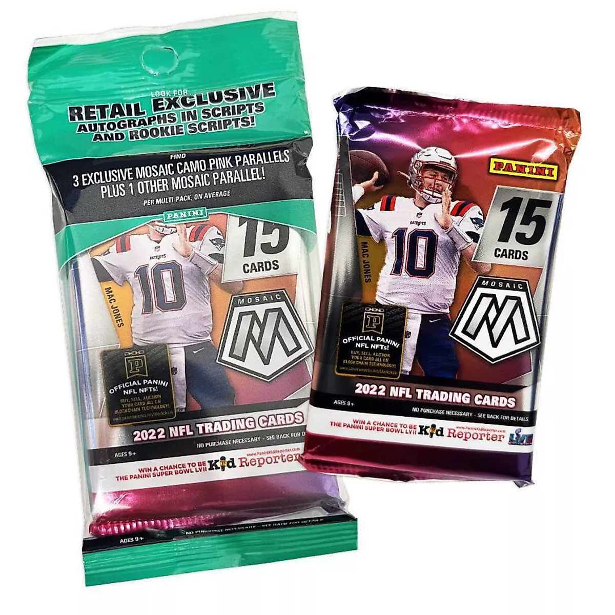 2022 Panini Mosaic Football Cello Pack - 15 Cards Per Pack