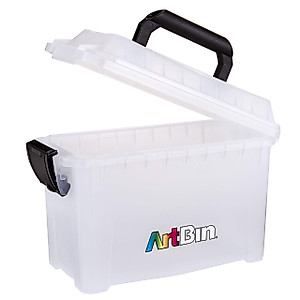 ArtBin 6815AG Mini Sidekick Carrying Case, Portable Art & Craft Organizer with Handle, [1] Plastic Storage Case, Clear