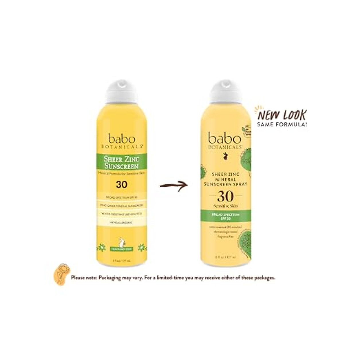 Babo Botanicals Sheer Zinc Continuous Sunscreen Spray SPF30 - Natural Zinc Oxide - Extra Sensitive Skin - Water Resistant - Vegan - Fragrance-Free - Air-Powered Spray - For all ages - 2-Pack