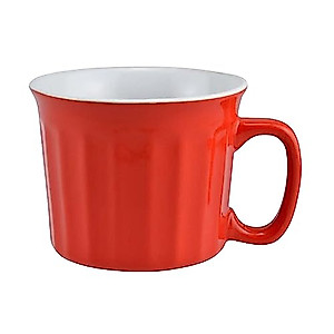 Soup Mug Bundle With 2 Large Red Mugs And 2 Thai Kitchen Noodle Soup Packets