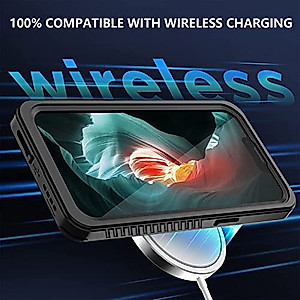 ANTSHARE for iPhone 13 Pro Max Case Waterproof, iPhone 13 Pro Max Phone Case with Built-in Lens & Screen Protector [Real 360] [IP68 Underwater] [Dropproof] Clear Case for iPhone 13 Pro Max 6.7’’,Black