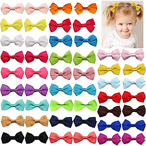 50PCS Tiny Baby Girls Hair Bows 2 Inch Grosgrain Ribbon Bows With Alligator Hair Clips Hair Barrettes Hair Accessories for Toddlers Kids Children Little Girls in Pairs