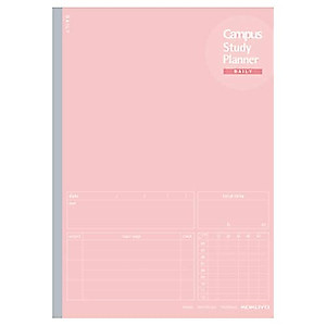 Kokuyo Campus Study Planner Notebook, Daily Ruled, Semi-B5, Light Pink, for 63 Days, Japan Import (NO-Y80MD-LP)