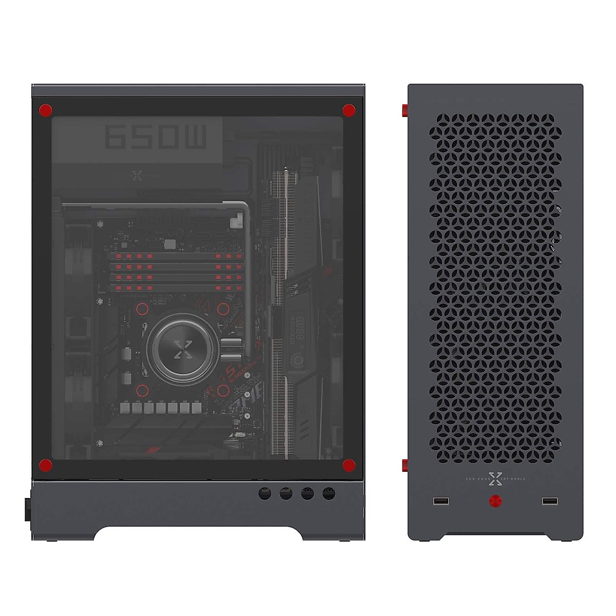 C1(C1 Upgraded Version)Micro ATX Computer Case for PC 2023 Mid Tower Aluminum Alloy Large Side Penetration MATX ITX Gaming Case in-Line Long Graphics Card ATX Power Supply 240 Water-Cooled Hard Drive
