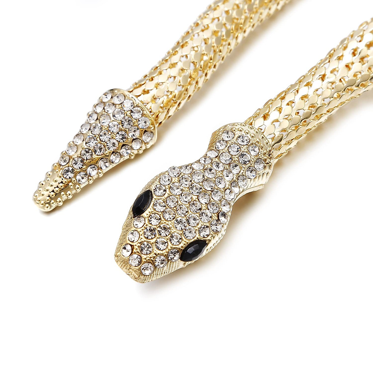 LUREME Flexible Bendable Snake Necklace Adjustable Snake Collar Choker Necklace Snake Waist Chain for Women (nl006311-1)