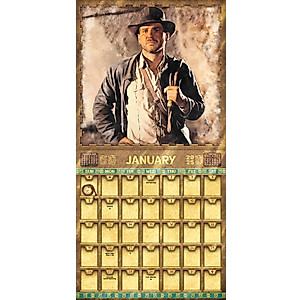 Classic Indiana Jones Calendar 2025 - Deluxe 2025 Indiana Jones Wall Calendar Bundle with Over 100 Calendar Stickers (Dr. Jones Gifts, Office Supplies)