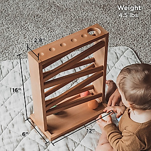 Montessori Ball Tracker Wooden Ball Drop - Wood Toys for 3 Year Old - Educational Toy for Baby and Toddler - Ball Ramp Maze Run Track - Baby Ball Drop Toy - First Birthday Gift 18 Months