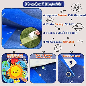 UTKTOUKO 40Pcs Solar System Planets Toys Felt Flannel Board Story Set for Kids 3.5 Ft Preschool Early Learning Interactive Storytelling Play Kit Reusable Wall Hanging Space Toys Gift for Toddlers