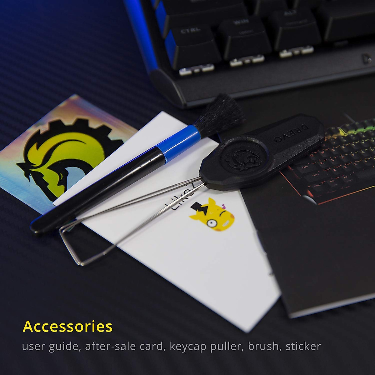 DREVO BladeMaster TE All Rounder RGB Mechanical Gaming Keyboard with Programmable Genius Knob USB Wired Tactile Clicky Gateron Blue Switch