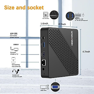 N40 Mini PC Fanless Celeron N4020,up to 2.8GHz with 4GB DDR4/64GB eMMC RAM Mini Desktop Computer, Support 4K UHD, VGA Port,2.4G/5.8G WiFi&BT4.2,3xUSB3.0 Ports,1x SD Card Slot for Business Home Office