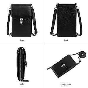 Perlvin Alinne Small Genuine Leather Crossbody Bag for Women Rfid Blocking Cell Phone Wallet Purse Handbag with Card Slots