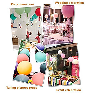 Giant Balloons 36 Inch Large balloon Latex White Balloon (Premium Helium Quality), for Birthdays Wedding Party Festivals Photo Shoot New Year Christmas Event Decorations, 6 PCS