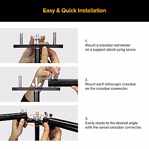 Julius Studio 360° Angle Rotation Crossbar Extend Connector Backdrop Stand Pivot Hinge Position Locator, JSAG806