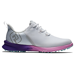 FootJoy Women's FJ Fuel Sport Previous Season Style Golf Shoe, White/Pink/Purple, 7.5