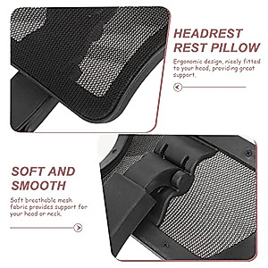 LIOOBO Office Chair Headrest Attachment: Chair Head Rest Cushion, Adjustable Head Neck Support Pillow, Black Universal Headrest, Clamp Support Neck Rest for Chair 1Pc